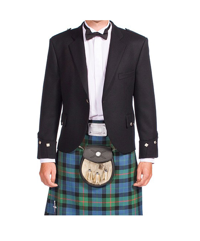 Argyle Jacket Black Barathea - Scottish Kilt Collection