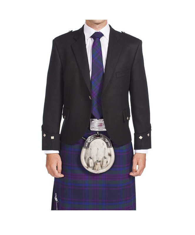 Black Argyle Jacket Wool - Scottish Kilt Collection