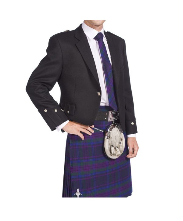 Black Argyle Jacket Wool - Scottish Kilt Collection