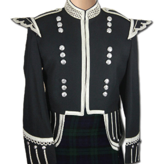 Black Kenmore Doublet Evening Jacket - Scottish Kilt Collection