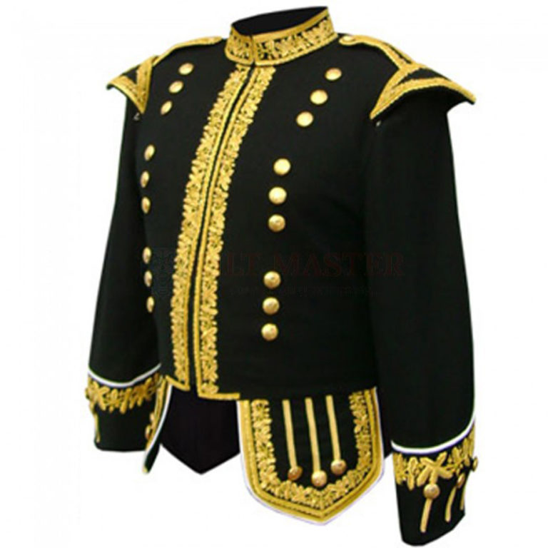 Dark Blue Velvet Scottish Regulation Doublet Kilt Jacket With Vest ...