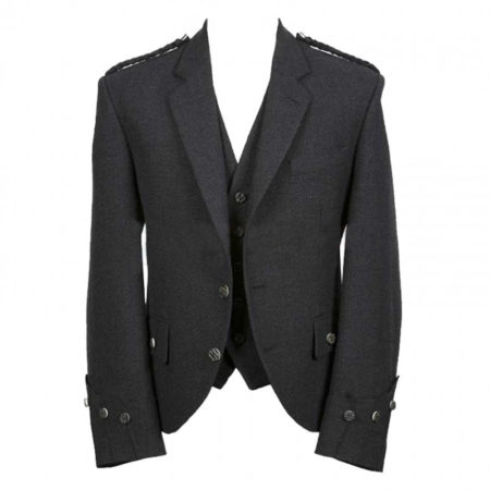 Black Kenmore Doublet Evening Jacket - Scottish Kilt Collection