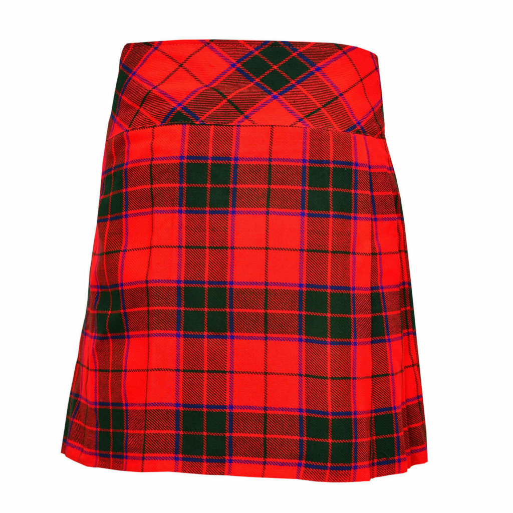 Ladies Knee Length Highland Gray Modern Kilt Tartan plated - Scottish Kilt