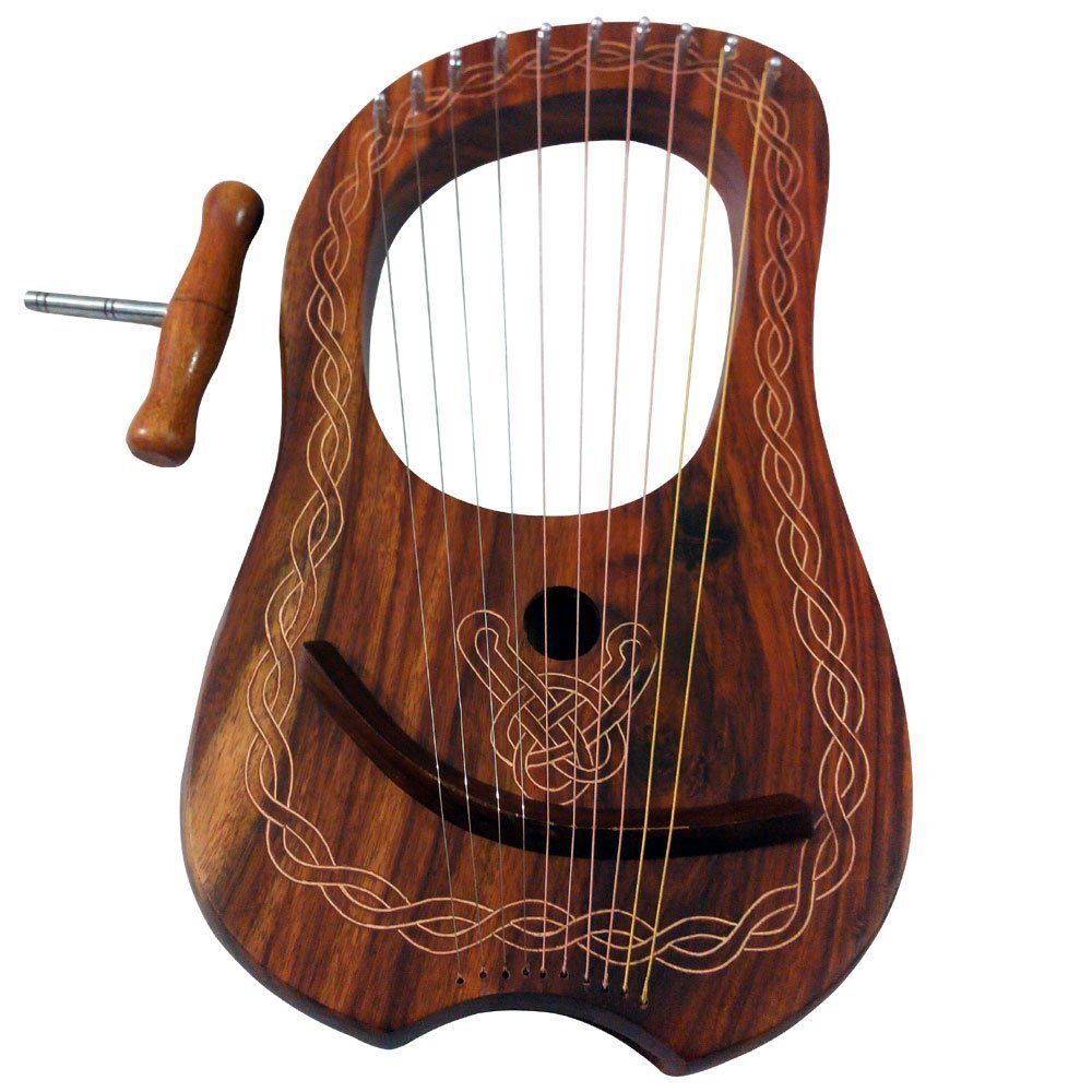10 STRING LYRE HARP, ROSEWOOD - Scottish Kilt Collection
